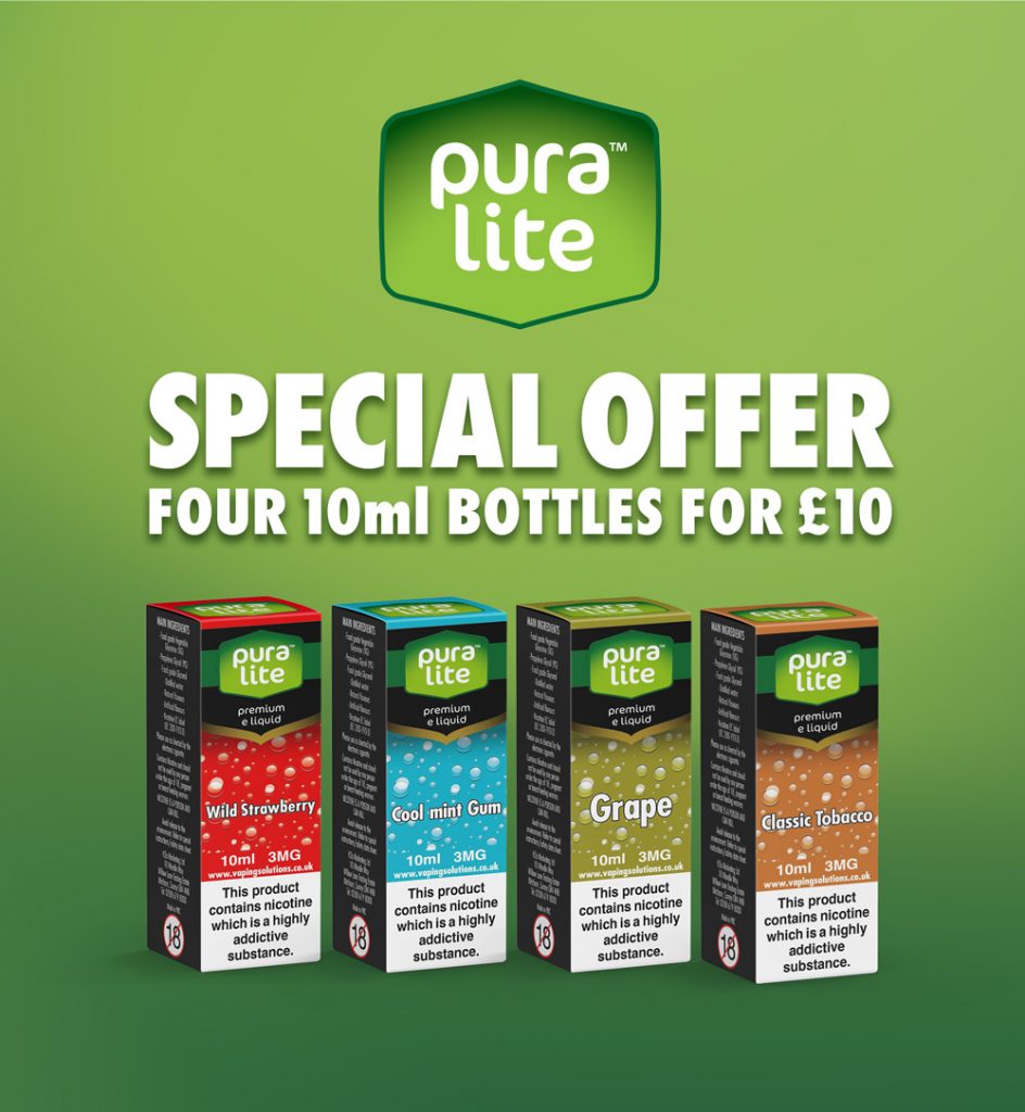 PuraLite - 4 Pack Special Offer - Vaping Solutions